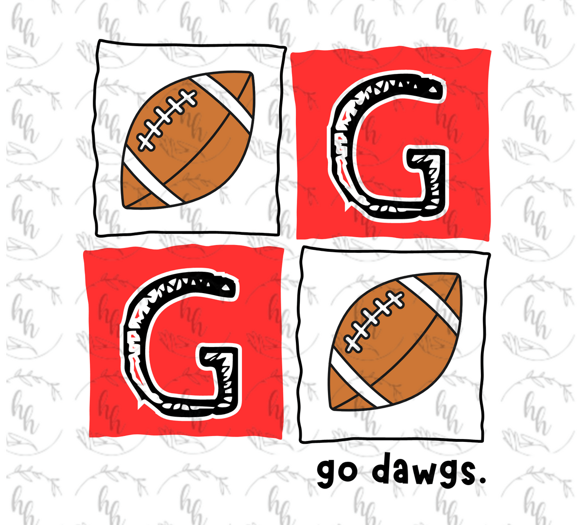 GA Football Squares PNG - Digital Download – HandmadeHelton